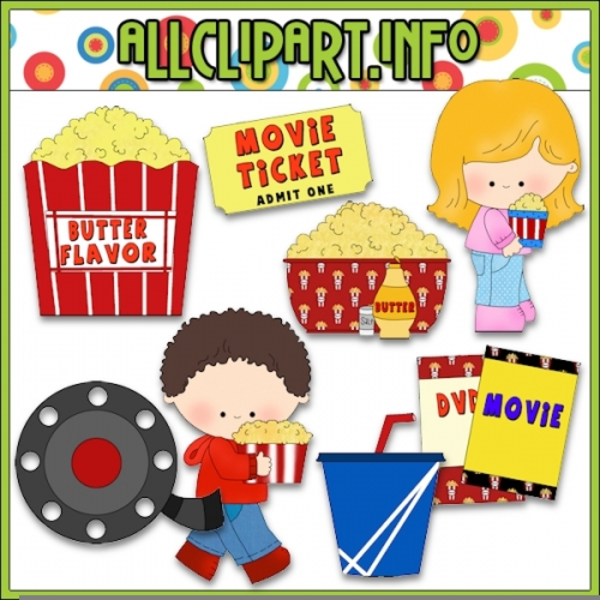 Kids Movie Night Clip Art