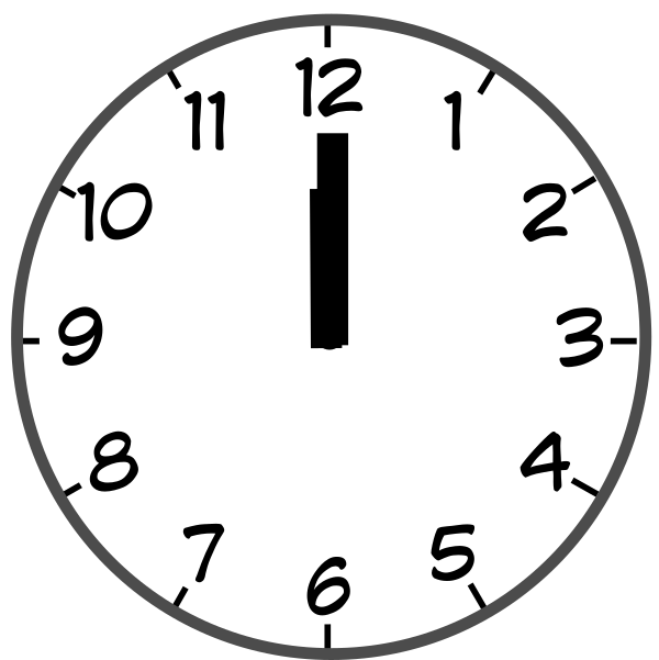 Noon Clock Time Clip Art At Clker Vector Clip Art Online Royalty