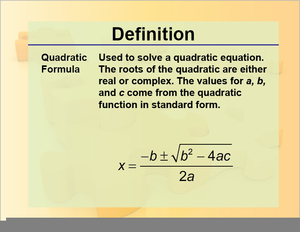 Quadratic Definition