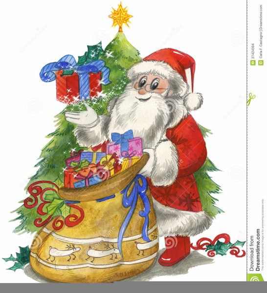 Santa Claus With Gifts Clipart | Free Images at Clker.com - vector clip ...