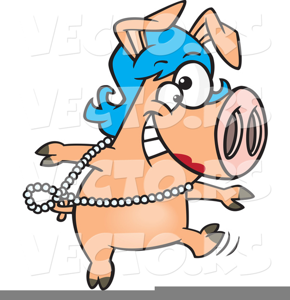 Pig In A Wig Clipart | Free Images at Clker.com - vector clip art ...