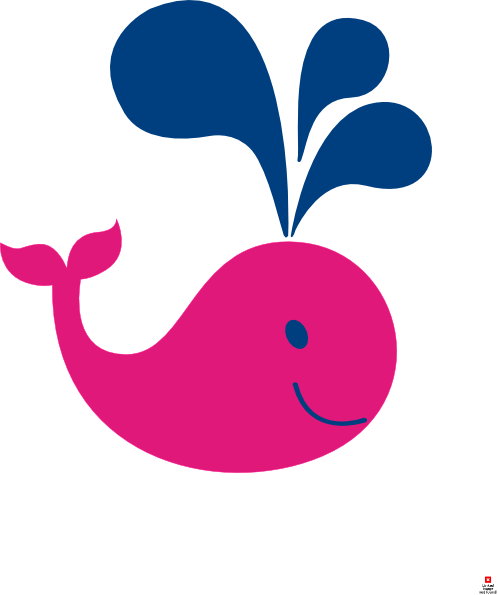 Cute Pink And Navy Whale Clip Art at Clker.com - vector clip art online, royalty free & public ...