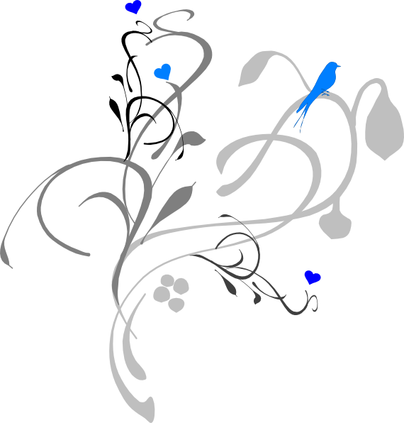 Blue Bird On Grey Vine Clip Art at Clker.com - vector clip art online ...