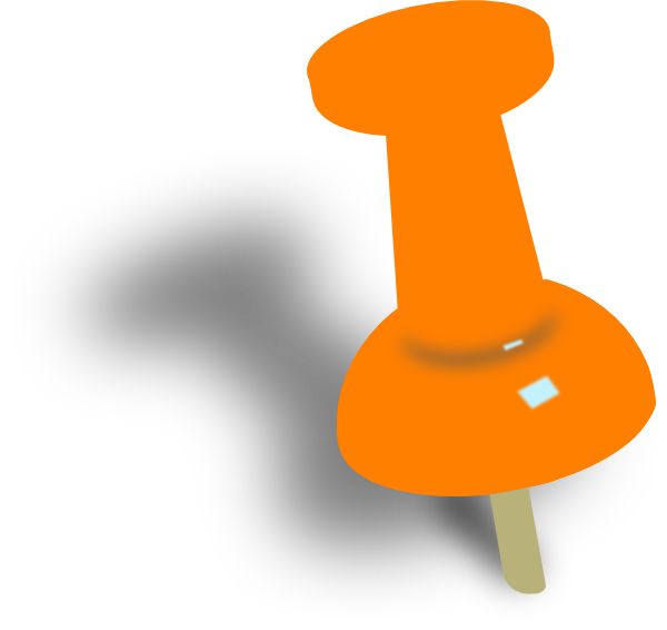 Orange Push Pin Clip Art at Clker.com - vector clip art online, royalty ...