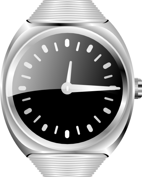 Silver Watch With Black Face Clip Art at Clker.com - vector clip art ...