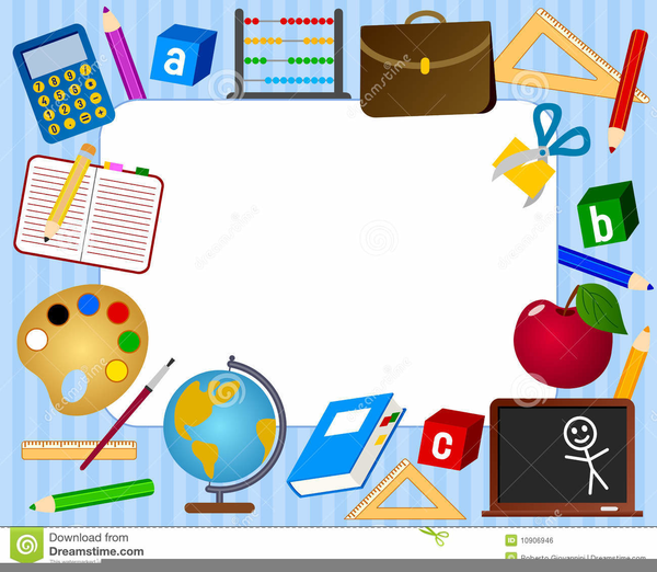 School Supplies Border Clipart | Free Images at Clker.com - vector clip ...
